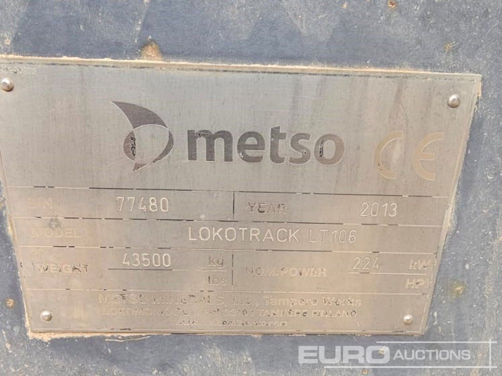 2013 Metso LOKOTRACK LT 106 (1147121) | P&E